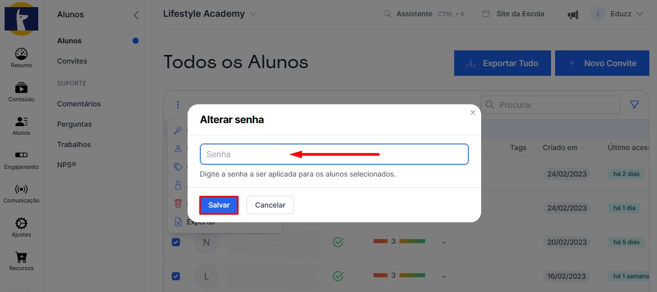 Como gerenciar as senhas de acesso dos alunos? - AlpaClass – Ajuda Eduzz Como gerenciar as senhas de acesso dos alunos? - AlpaClass – Ajuda Eduzz