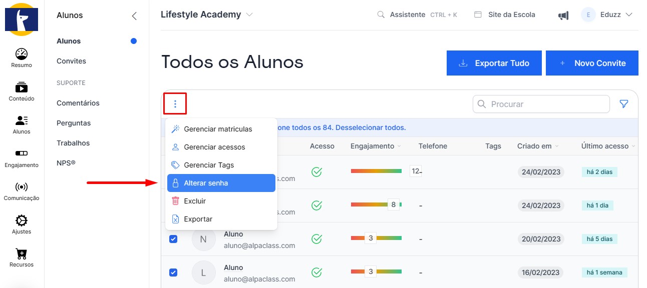 Como gerenciar as senhas de acesso dos alunos? - AlpaClass – Ajuda Eduzz Como gerenciar as senhas de acesso dos alunos? - AlpaClass – Ajuda Eduzz